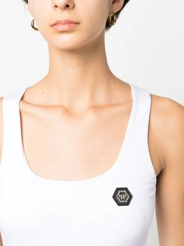 Philipp Plein Logo-patch Tank Top - White