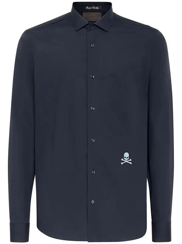 Philipp Plein Logo-embroidered Cotton Shirt