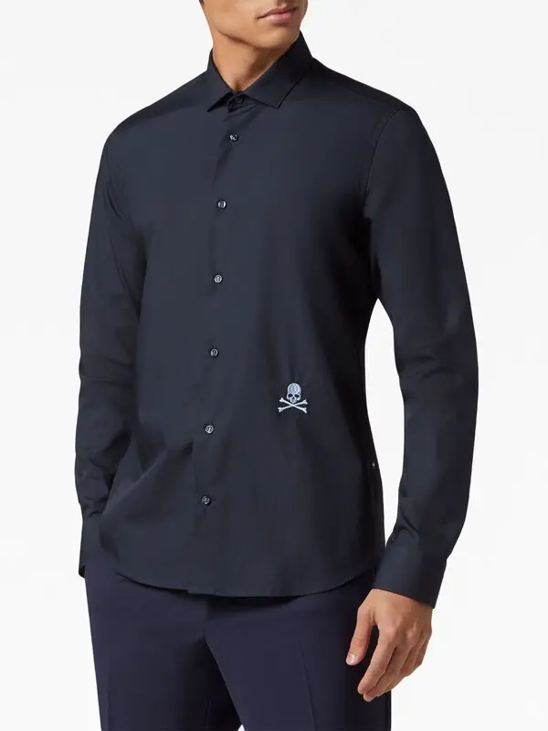 Philipp Plein Logo-embroidered Cotton Shirt