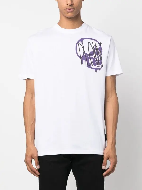 Philipp Plein Metallic-finish Skull Print T-shirt