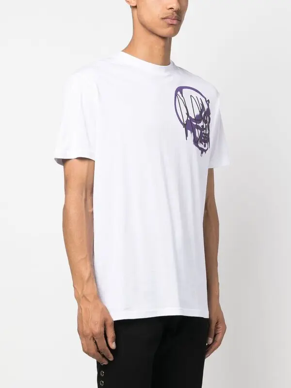 Philipp Plein Metallic-finish Skull Print T-shirt