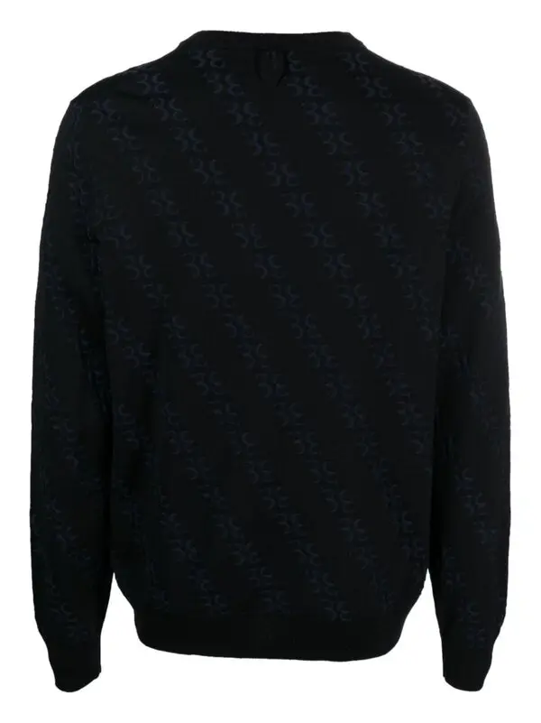 BILLIONAIRE Monogram-jacquard Knitted Jumper - Black