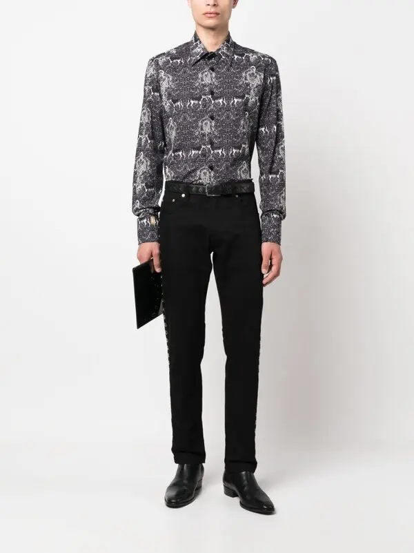 BILLIONAIRE Lion-print Cotton Shirt