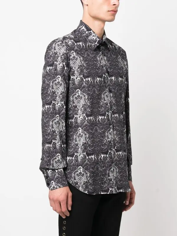 BILLIONAIRE Lion-print Cotton Shirt