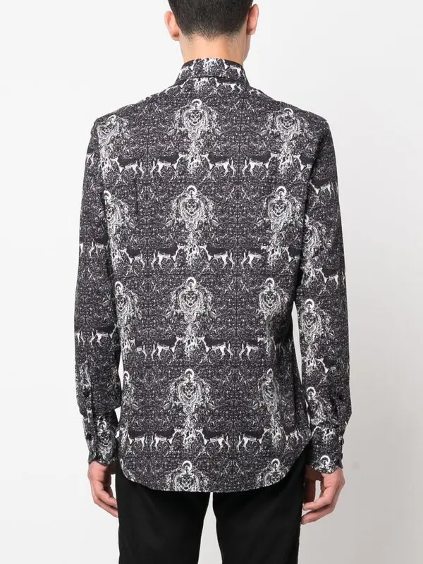 BILLIONAIRE Lion-print Cotton Shirt