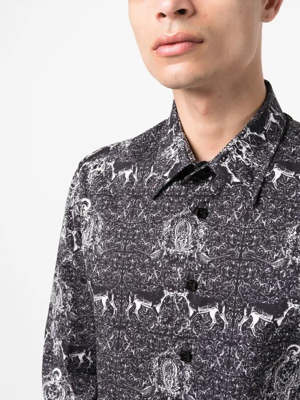 BILLIONAIRE Lion-print Cotton Shirt