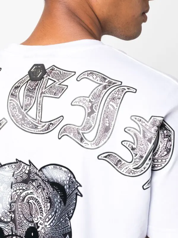 Philipp Plein Teddy Bear Paisley-print T-shirt - White