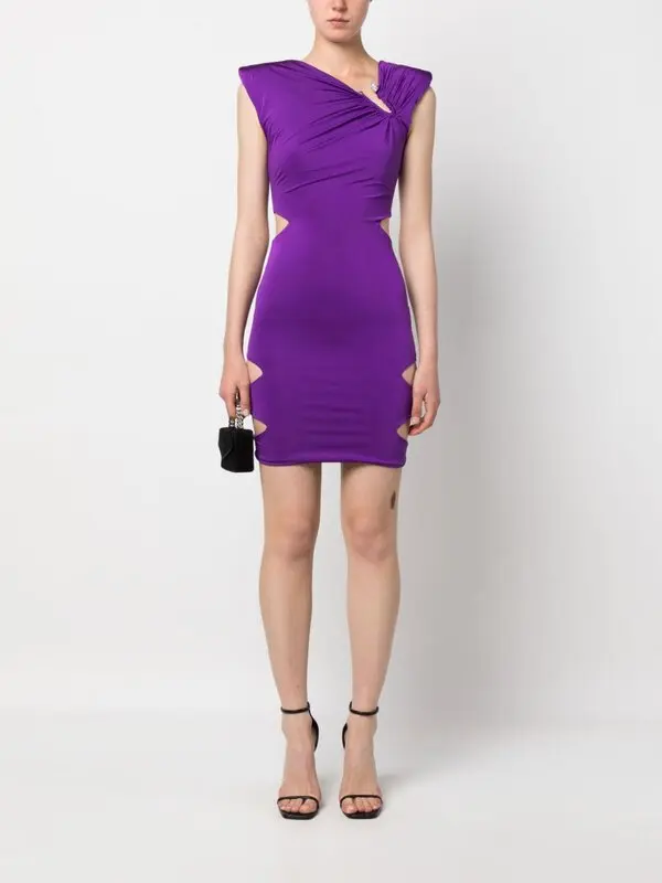 Philipp Plein Gathered-detail Cut-out Dress