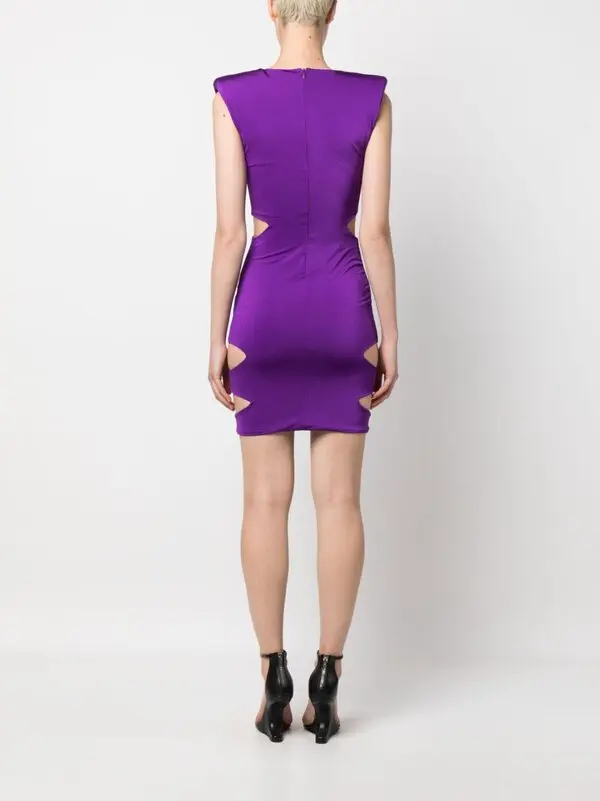 Philipp Plein Gathered-detail Cut-out Dress