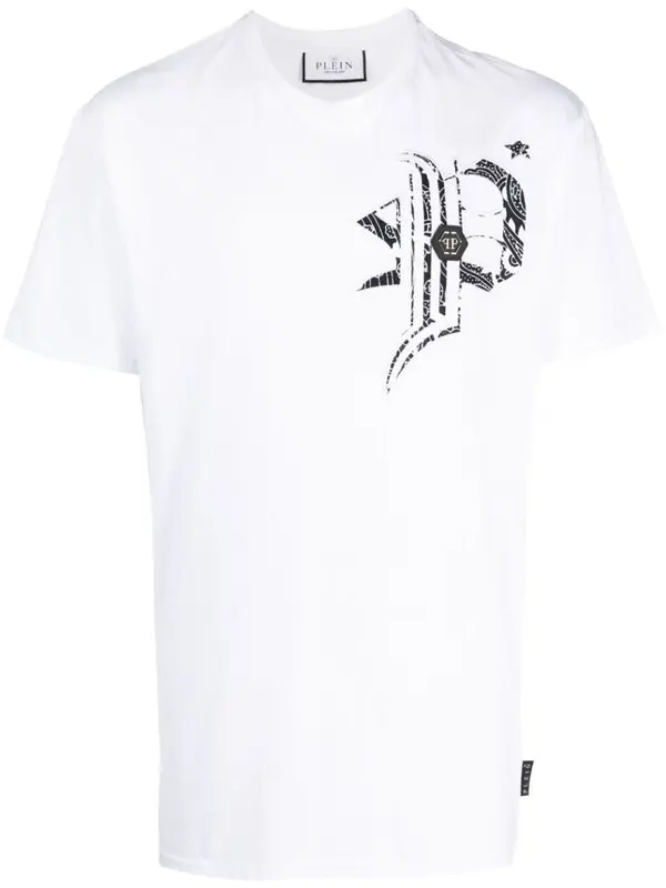 Philipp Plein Ss Gothic Plein Round-neck T-shirt - White