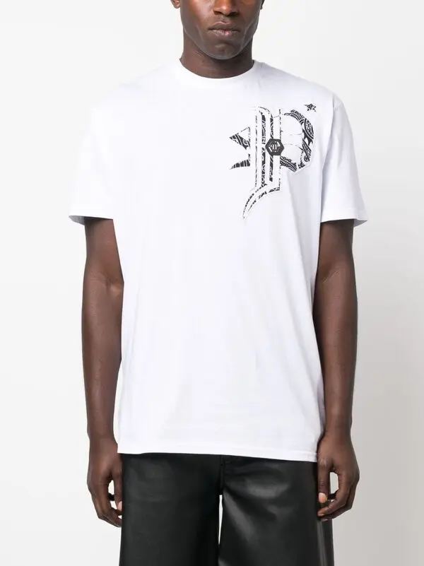 Philipp Plein Ss Gothic Plein Round-neck T-shirt - White