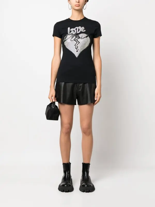 Philipp Plein Heart-motif Rhinestone T-shirt