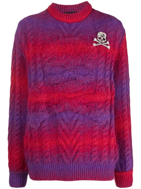 Philipp Plein Two-tone Knitted Jumper - Red