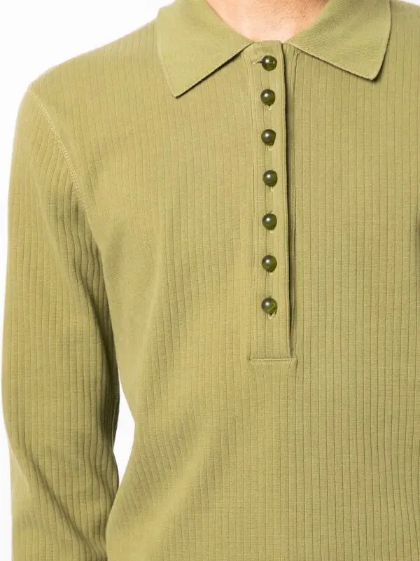 Namacheko Samira Ribbed-Knit Polo Shirt In Green - 39% Off