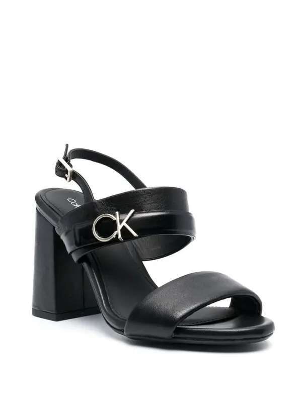 Calvin Klein 100mm Logo-plaque Leather Sandals
