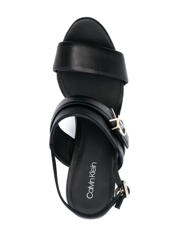 Calvin Klein 100mm Logo-plaque Leather Sandals