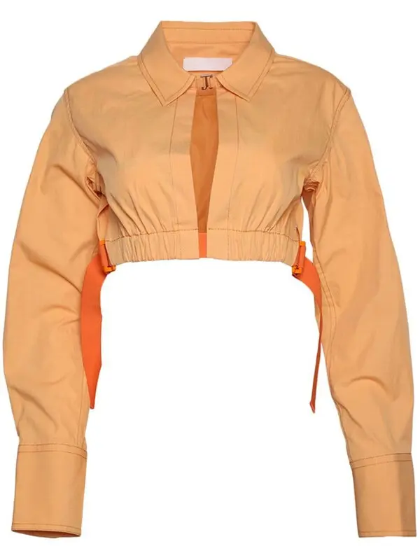 DION LEE Cropped Elasticated Shirt - Orange