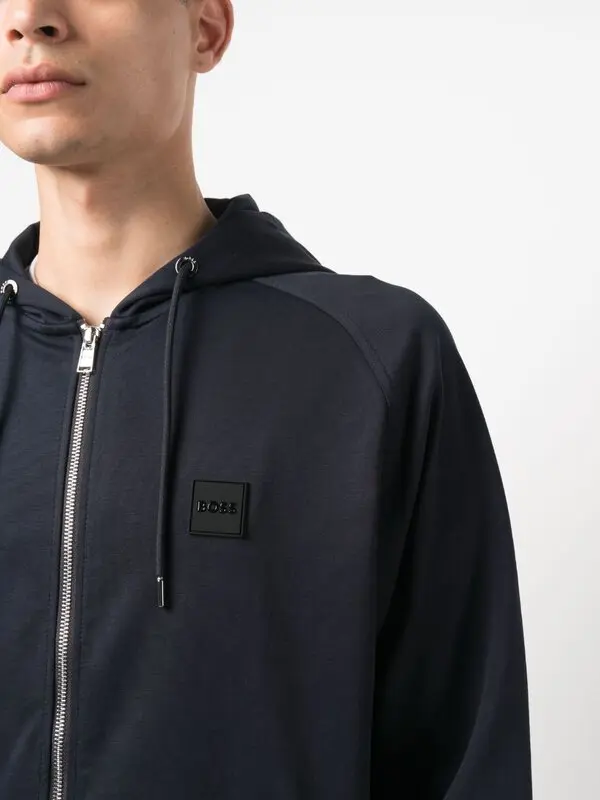 BOSS Logo-patch Drawstring Hoodie
