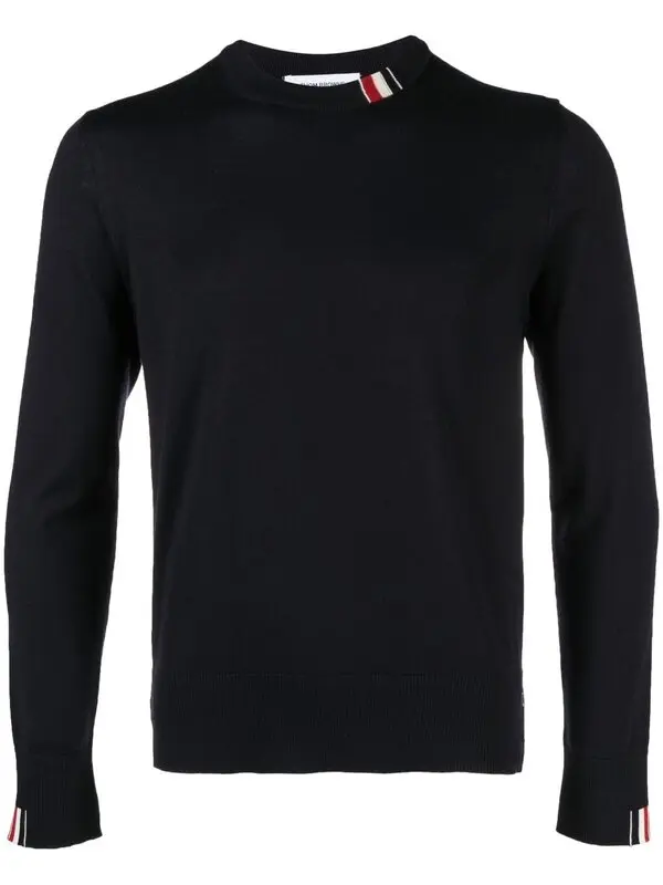 Thom Browne Jersey Stitch Crew Neck Jumper - Blue