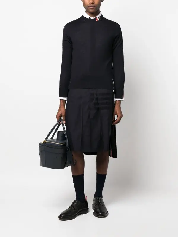 Thom Browne Jersey Stitch Crew Neck Jumper - Blue