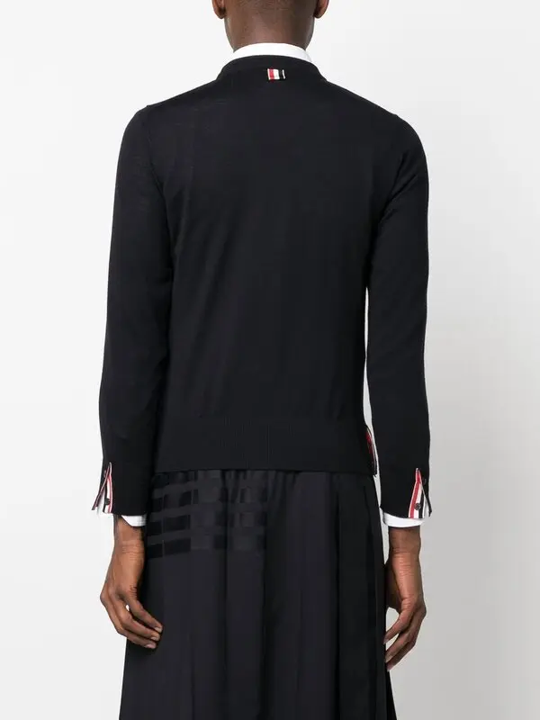 Thom Browne Jersey Stitch Crew Neck Jumper - Blue