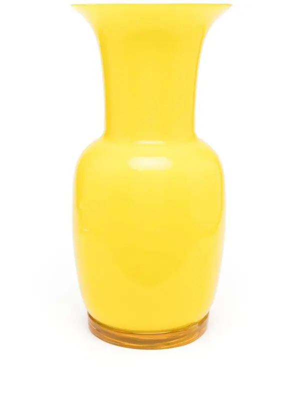 VENINI Opalino Porcelain Vase - Yellow