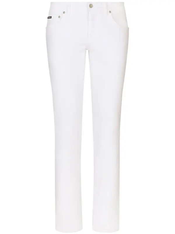 Dolce & Gabbana Stretch-cotton Skinny Jeans - White