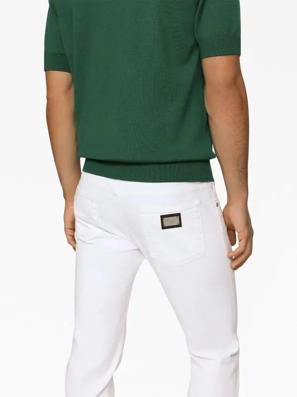Dolce & Gabbana Stretch-cotton Skinny Jeans - White