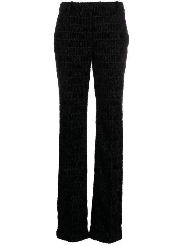 Moschino Monogram-print Tailored Trousers - Black