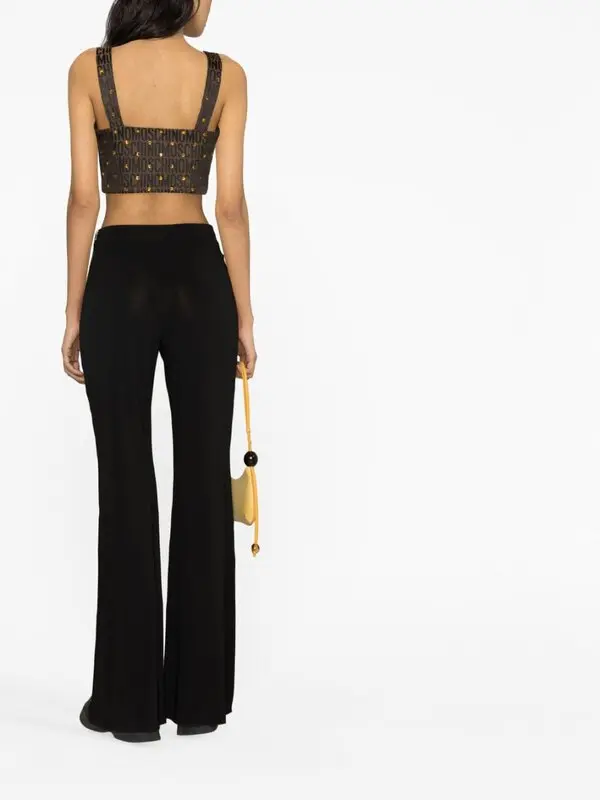 Moschino Logo-print Crystal-embellished Top