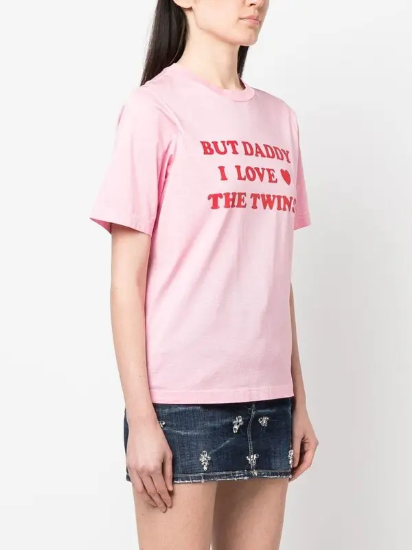 Dsquared2 Slogan-print Cotton T-shirt - Pink