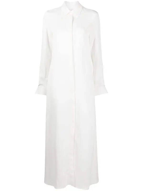 TWP Long-sleeve Maxi Shirt Dress - White