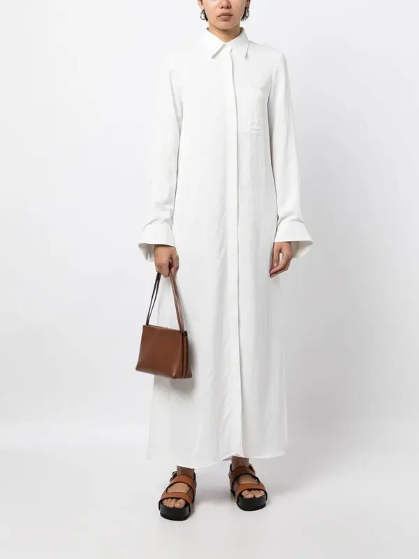 TWP Long-sleeve Maxi Shirt Dress - White