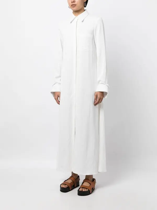TWP Long-sleeve Maxi Shirt Dress - White