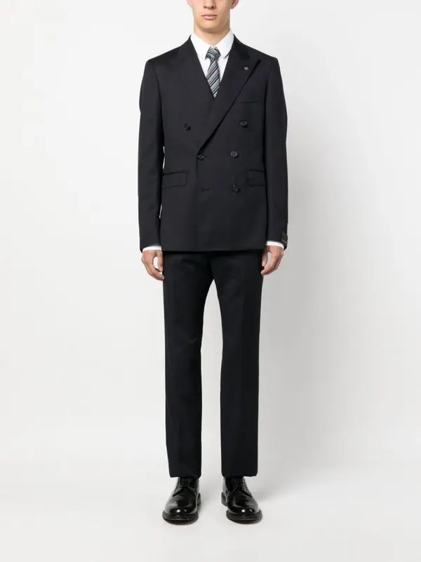 Tagliatore Brooch-detail Double-breasted Suit