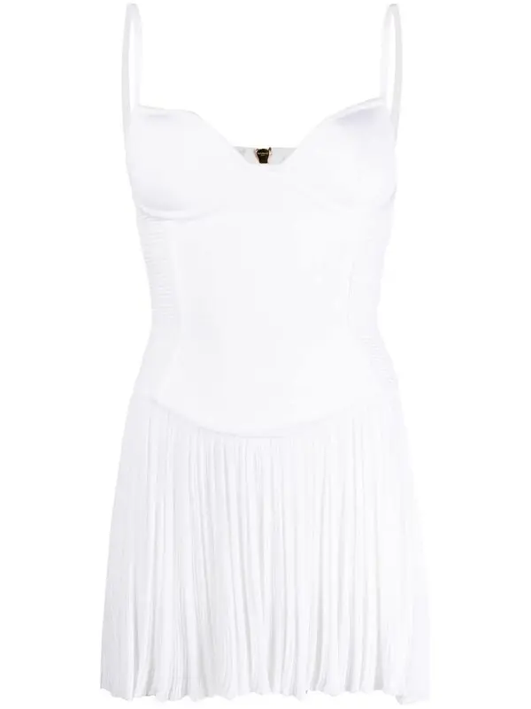 Balmain Pleated-skirt Strappy Minidress