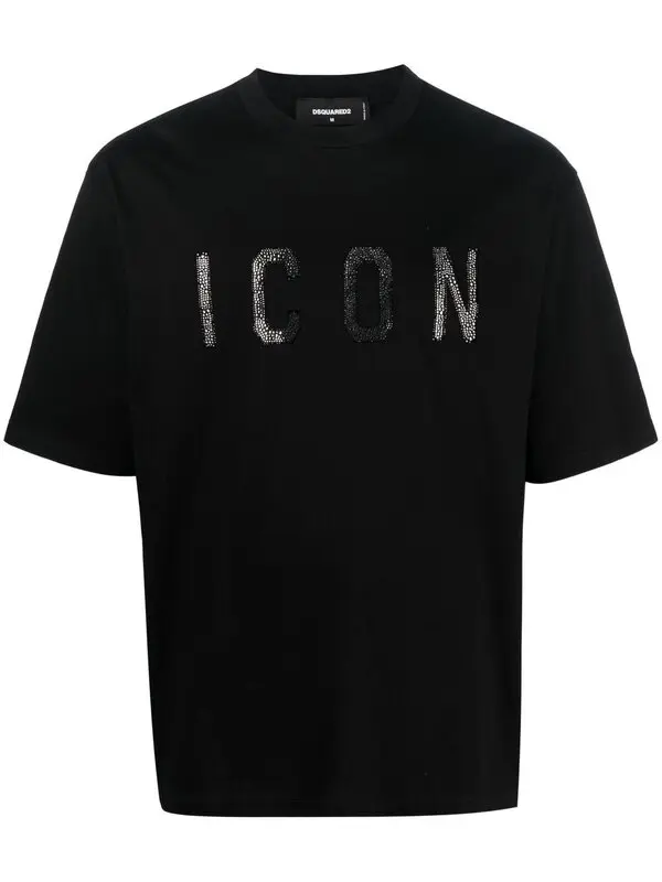 Dsquared2 Icon-Print Cotton T-Shirt In Black - 10% Off | Editorialist