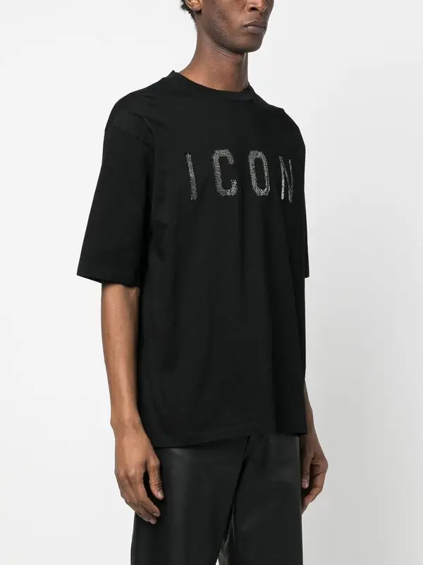 Dsquared2 Icon-Print Cotton T-Shirt In Black - 10% Off | Editorialist