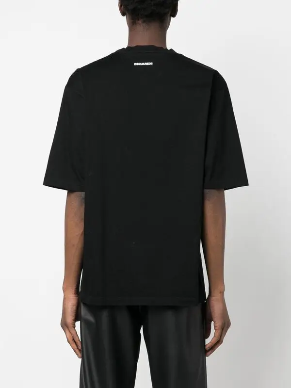 Dsquared2 Icon-Print Cotton T-Shirt In Black - 10% Off | Editorialist