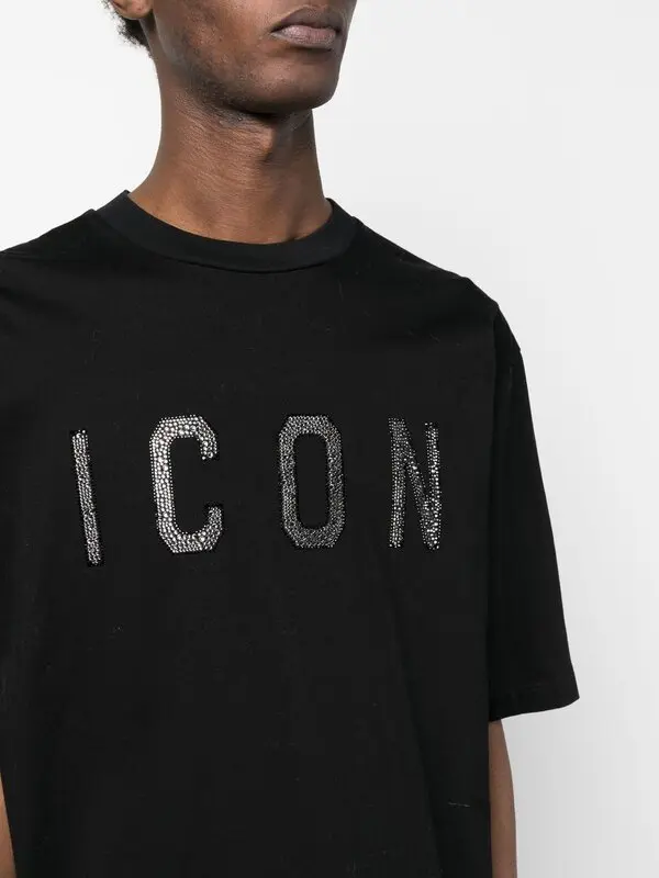 Dsquared2 Icon-Print Cotton T-Shirt In Black - 10% Off | Editorialist