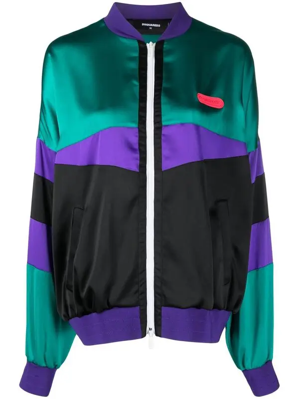Dsquared2 Colour-block Bomber Jacket - Green
