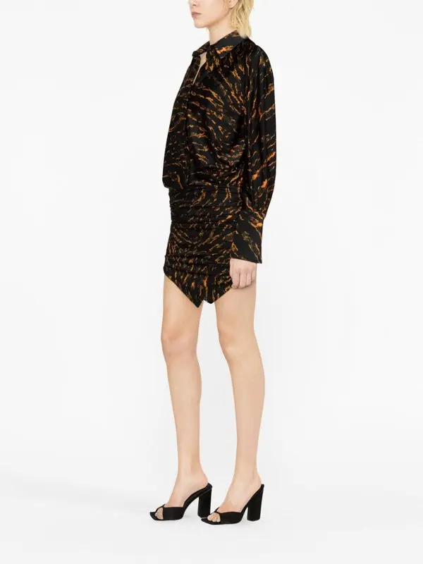 Attico Abstract-patterned Shirt Dress - Black