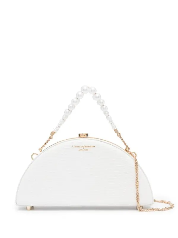 ASPINAL OF LONDON Luna Clutch Bag - White