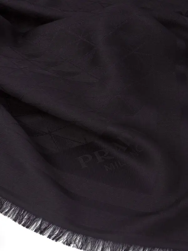 Prada Symbole Logo-jacquard Scarf - Black