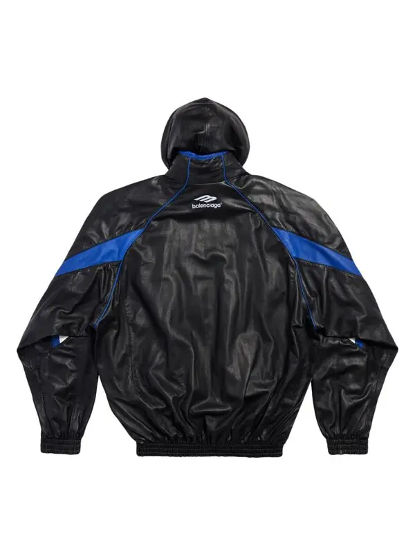 Balenciaga 3b Sports Icon Leather Jacket - Black | Editorialist