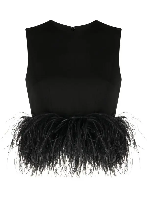 16Arlington Feather Detail Cropped Top