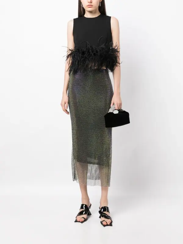 16Arlington Feather Detail Cropped Top