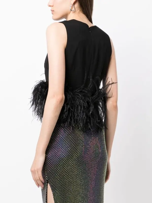 16Arlington Feather Detail Cropped Top