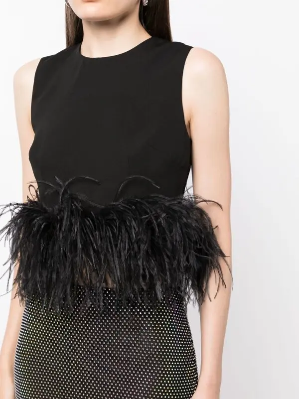 16Arlington Feather Detail Cropped Top