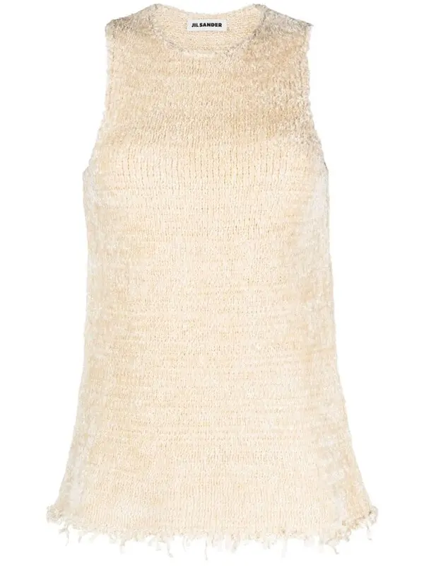 JIL SANDER Frayed Knitted Top